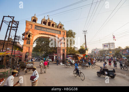 Shri Guru Ravidass Gate, Lanka Crossing, Varanasi, India Stock Photo ...