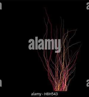 tree branches silhouette in multiple color over black Stock Vector ...