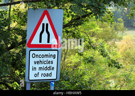 uk road sign oncoming traffic has priority ahead facing coming Stock ...