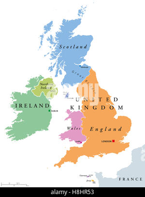 Scotland political map with capital Edinburgh, national borders and ...
