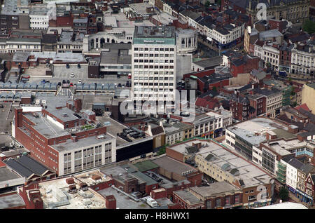 An aerial view of Wolverhampton with Mander House in centre and Queens ...