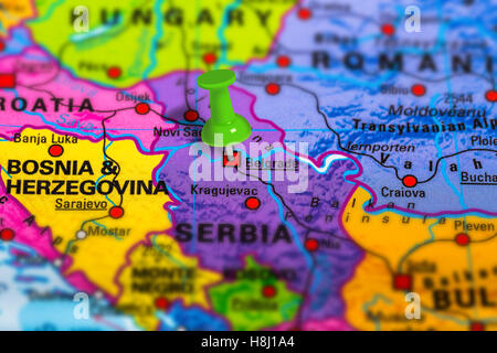 Serbia political map with capital Belgrade and neighbor countries Stock ...