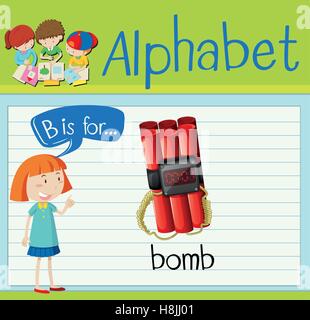 Flashcard letter B is for bomb illustration Stock Vector Image & Art ...