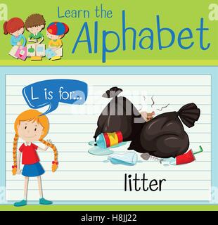 Flashcard letter L is for litter Stock Vector Image & Art - Alamy