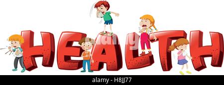 Font design for word health illustration Stock Vector Image & Art - Alamy