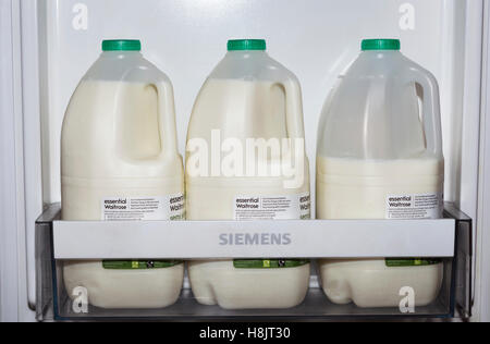 Essential Waitrose semi skimmed milk in fridge Stock Photo - Alamy