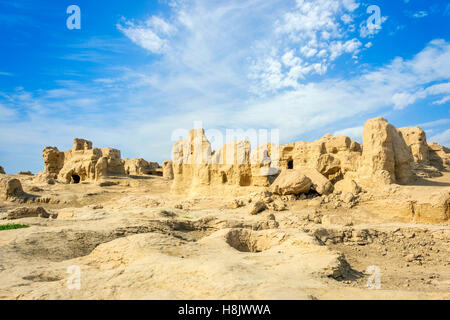 Jiaohe Ruins, ancient Silk Road city in Gobi Desert, Turpan Depression ...