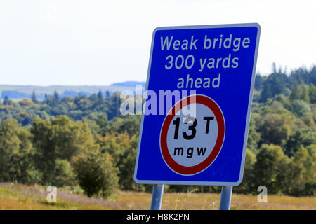 warning sign of weak bridge and weight restriction on road ahead leeds ...