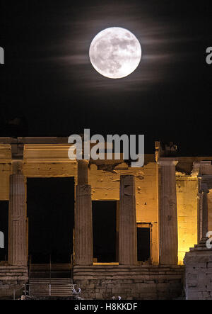 Full moon over Acropolis of Athens, Greece Stock Photo - Alamy