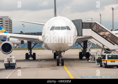 Frankfurt, Germany- Air planes at their terminals at the Frankfurt ...