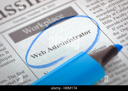 We are Hiring Web Administrator. 3D Stock Photo - Alamy