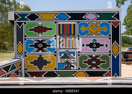 typical ndebele house in south africa Stock Photo - Alamy