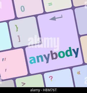 Keyboard with enter button, anybody word on it Stock Photo - Alamy