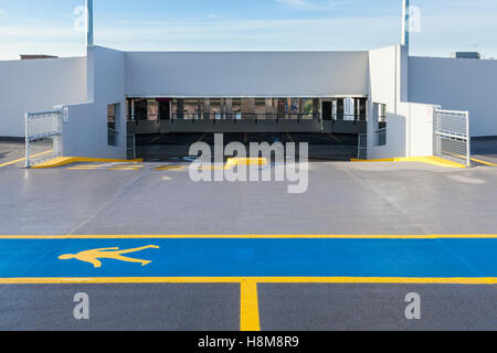 Pedestrian entrance to multi-storey car park across the ring road Stock ...
