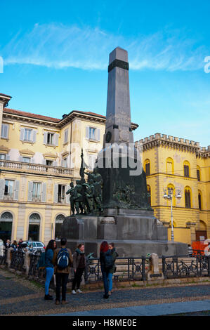 Italy, Lombardy, Pavia, Piazza del Duomo Square, Equestrian Bronze ...