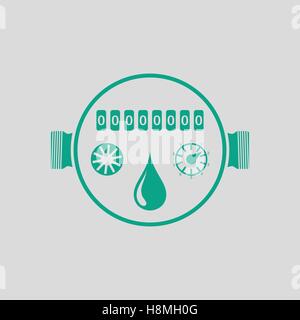 Water meter icon. Gray background with green. Vector illustration Stock ...