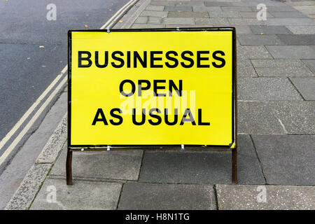 open as usual sign Stock Photo - Alamy