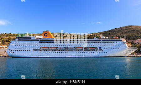 Cruise ship Costa Riviera, vessel docked in Dubrovnik Port, Adriatic ...