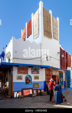 Colourful Whitewashed Buildings In The Medina, Asilah, Morocco Stock ...