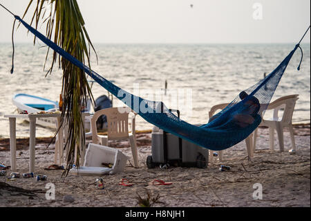 Aftermath of a drunken beach party Stock Photo - Alamy