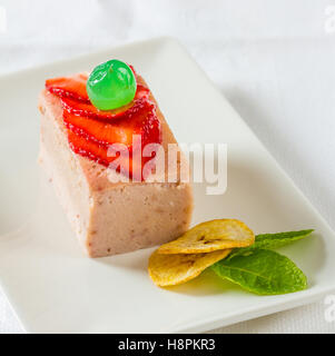 Rectangular strawberry pudding Stock Photo - Alamy