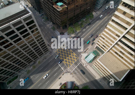 Aerial view of downtown intersection Stock Photo - Alamy