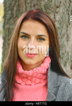 Beautiful girl in autumn park Stock Photo - Alamy