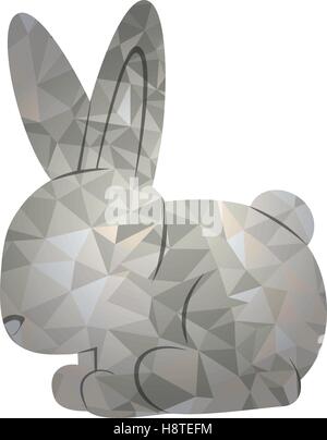 Polygonal rabbit animal icon. Life nature fauna and creature theme ...