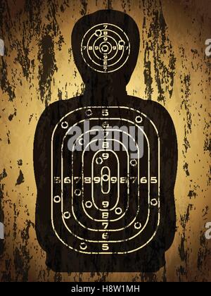 Human silhouette target over grunge background. Vector illustration ...