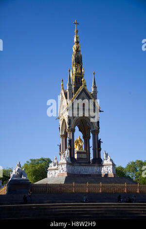 The Albert Memorial gold statue near the Royal Albert Hall, London ...