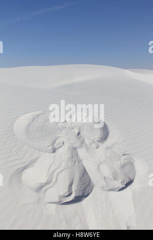 A 'snow' angel in the sand at White Sands National Monument, New Mexico ...