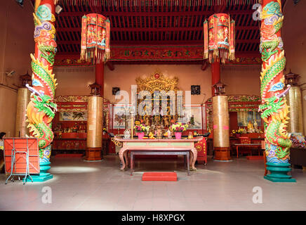 Inside of Guan Di Temple, also known as Kuan Ti Temple in Chinatown ...