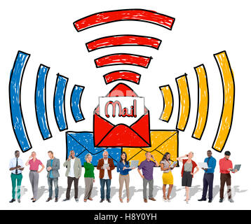 Email Correspondence Wireless Communication Concept Stock Photo - Alamy
