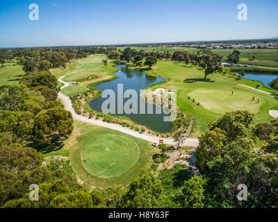 Aerial view of Patterson River Golf Club on a bright sunny day ...