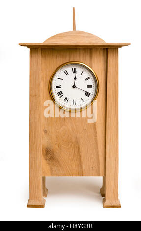 Crafts Charles Voysey design oak mantel clock Stock Photo - Alamy