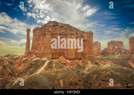 Sandstone rock formation at Zhangye Danxia National Geological Park ...