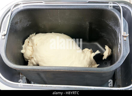 Food processor for kneading bread dough. The black and white dough is ...