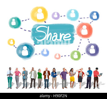 Share Sharing Connection Social Networking Concept Stock Photo - Alamy
