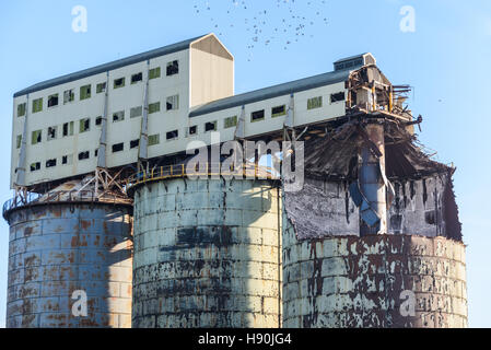 Derelict factory, Brunner Mond, Winnington, Northwich, Cheshire, UK ...