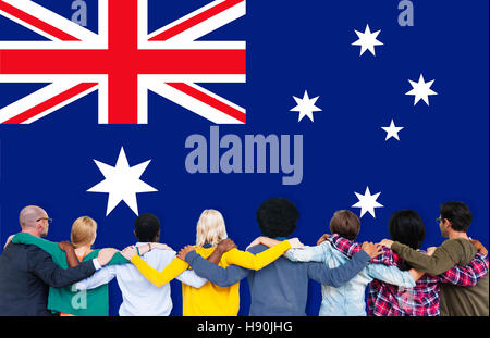 group of people holding Australian flag Stock Photo: 29898098 - Alamy
