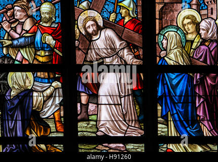 Veil of Veronica stained glass window in Basilica of Saint Sylvester ...