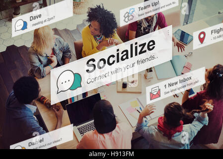 Socialize Community Society Relationship Socialization Concept Stock ...