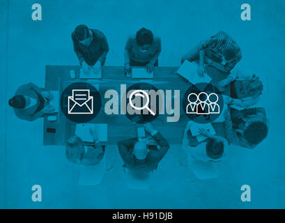 Mail Magnifying Glass Search Team Concept Stock Photo - Alamy