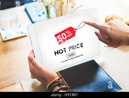 Hot Price Big Sale Deduction Advertisement Retail Concept Stock Photo ...