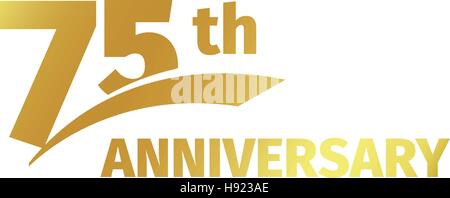 Isolated abstract golden 75th anniversary logo on white background. 75 ...