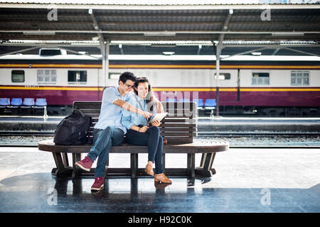 Couple Friendship Hangout Traveling Map Concept Stock Photo - Alamy