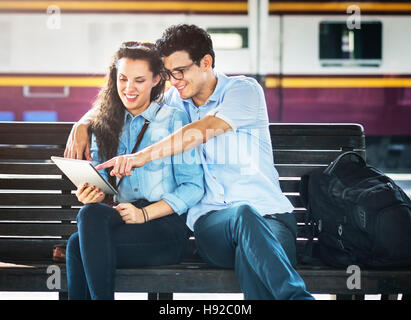 Couple Friendship Hangout Traveling Map Concept Stock Photo - Alamy