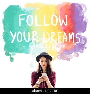 Desire Inspire Goals Follow Your Dreams Concept Stock Photo - Alamy