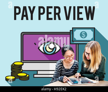 Pay Per View Online Marketing Concept Stock Photo - Alamy