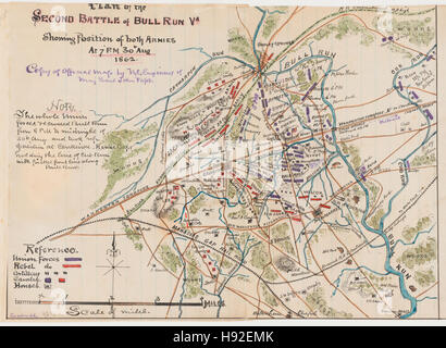 Map of the Second Battle of Bull Run a.k.a. Battle of Second Manassas ...